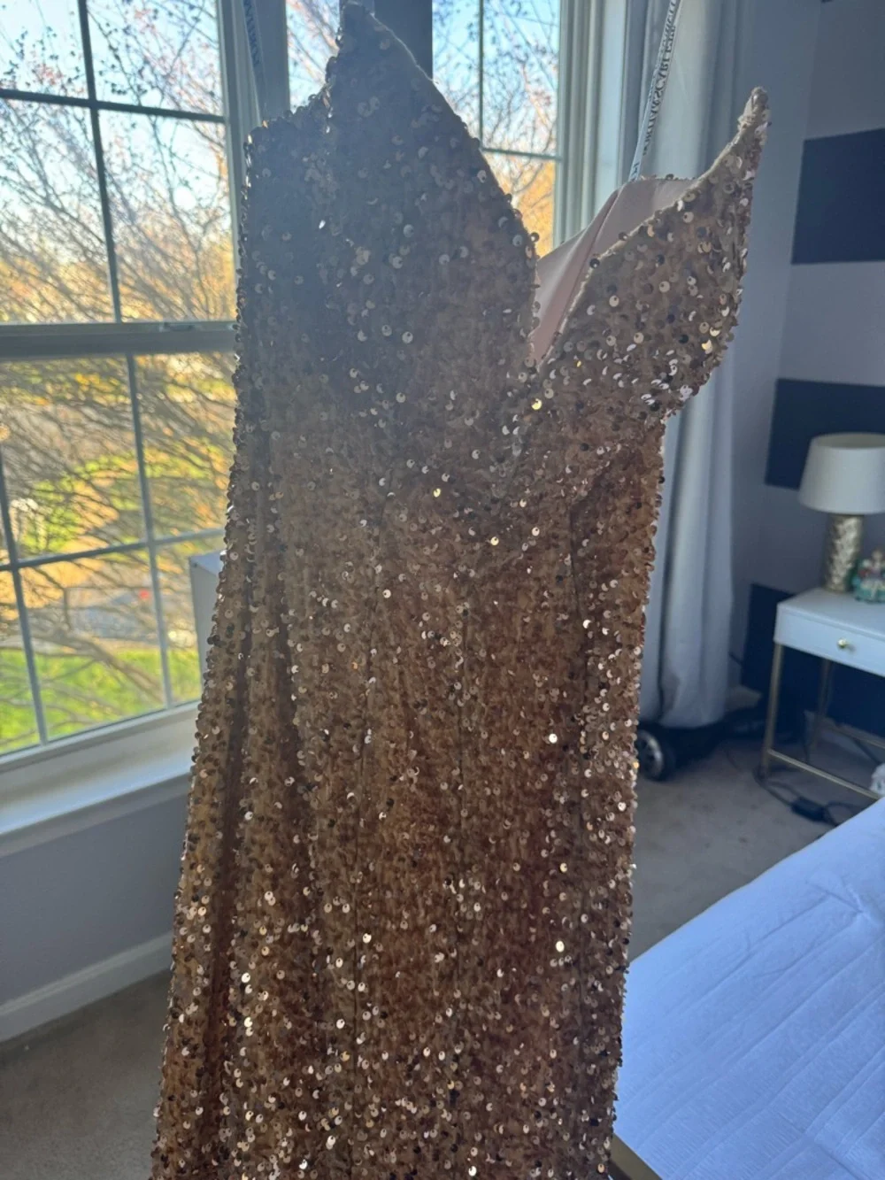 Portia and Scarlett | Dresses | Portia And Scarlett Gold Sequin Vneck ...